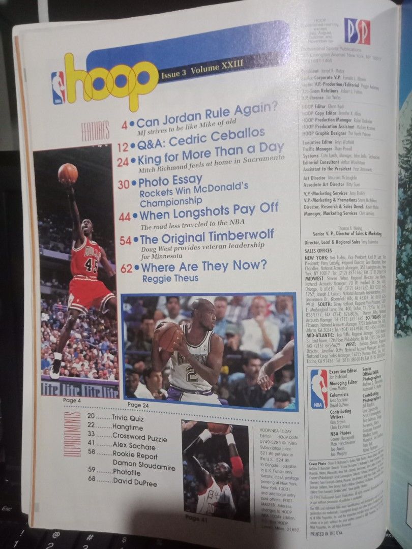 VINTAGE 90'S HOOP MAGAZINE, Hobbies & Toys, Books & Magazines ...