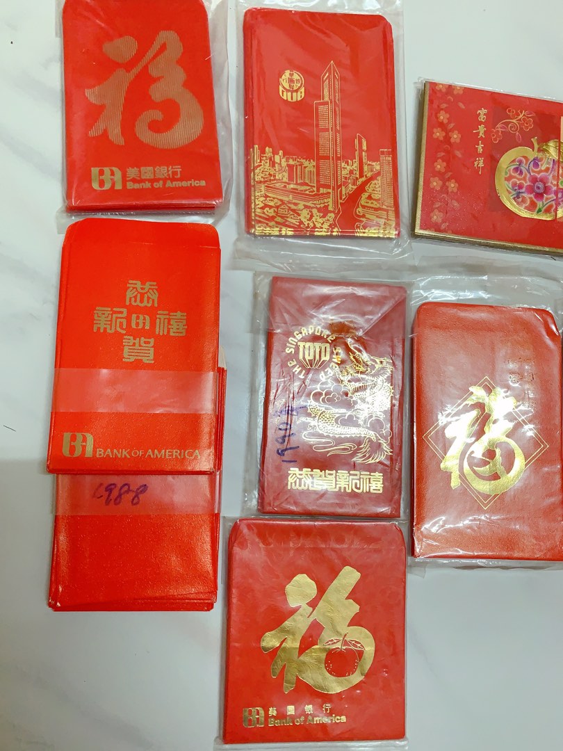 Vintage CNY Chinese New Year Red Packets, Ang Bao Chinese New Year ...