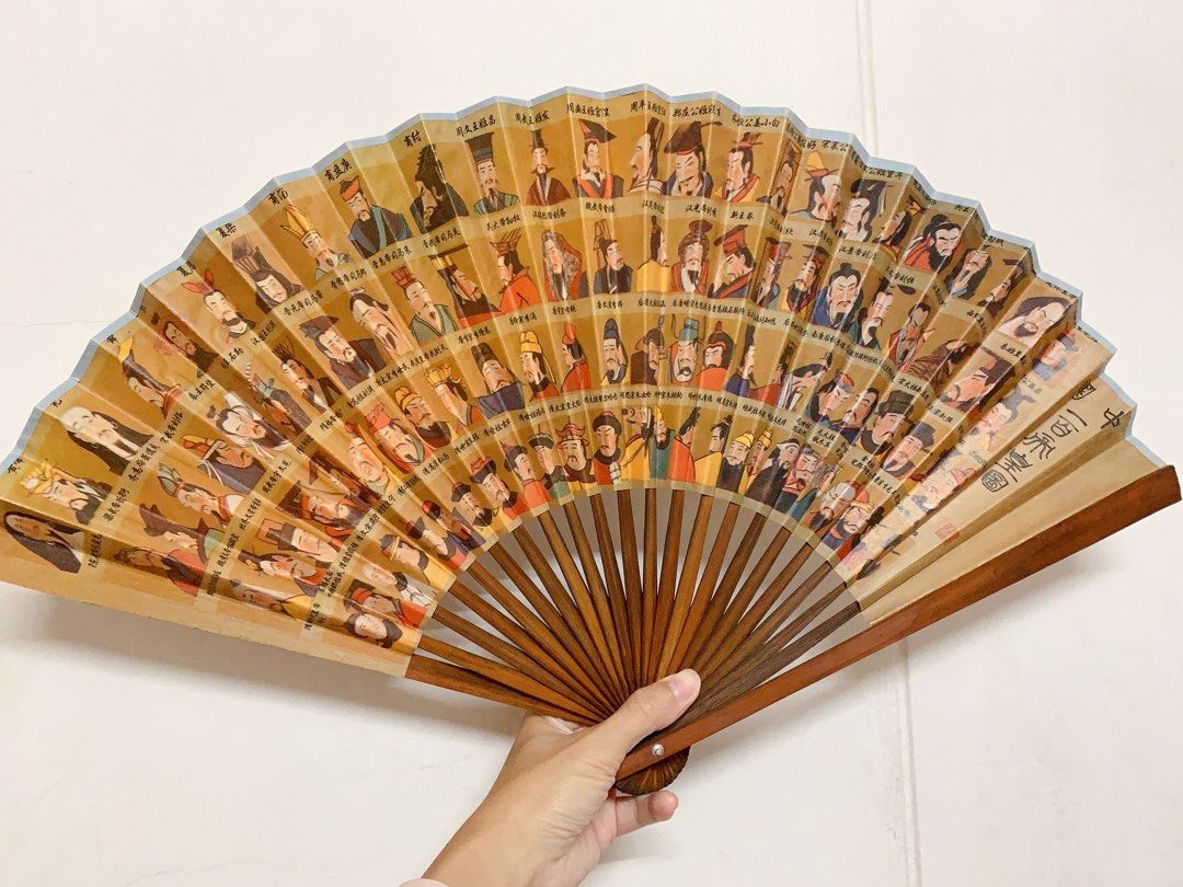 Vintage Oriental Chinese Fan, Paper foldable fan, sandalwood fan ...