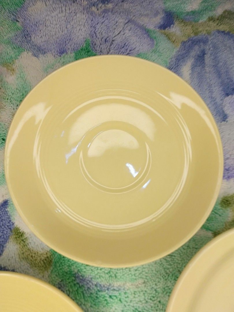 Vintage Wood's Ware Jasmine Yellow Saucers Set Of 4 Made In England ...