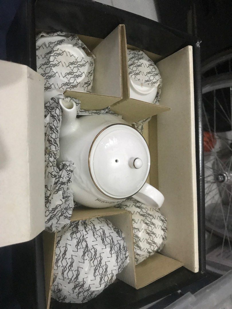 Vintage YSL Tea set. 5 Glass Cups, 1 Tea pot / Never used, Furniture ...