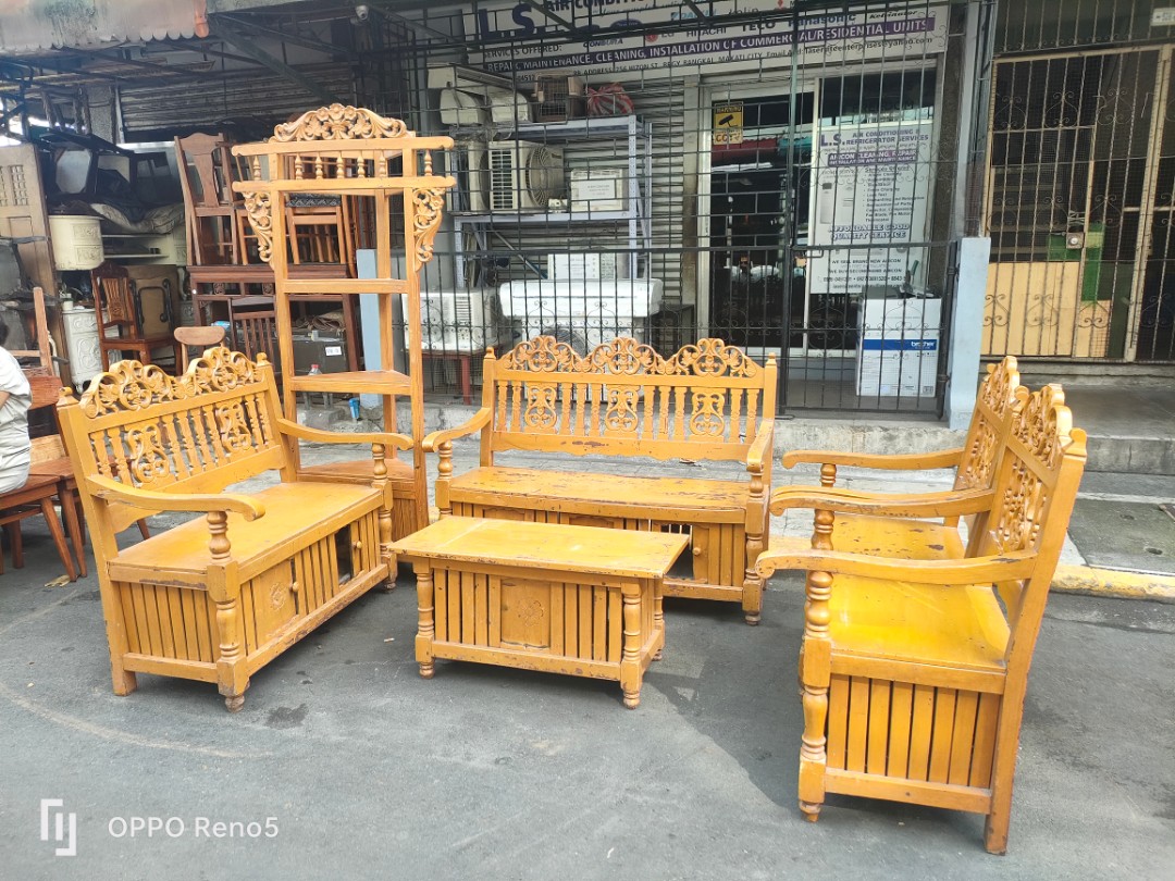 Wooden sala set, Furniture & Home Living, Furniture, Other Home ...