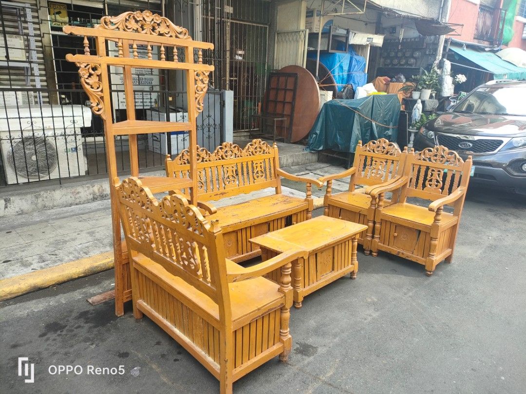 Wooden sala set, Furniture & Home Living, Furniture, Other Home ...