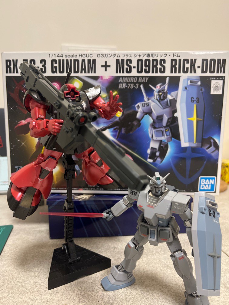 1/144 hg HGUC RX-78-3 Gundam + MS-09RS Rick Dom Char's Custom Set, 興趣及遊戲, 玩具 & 遊戲類 - Carousell