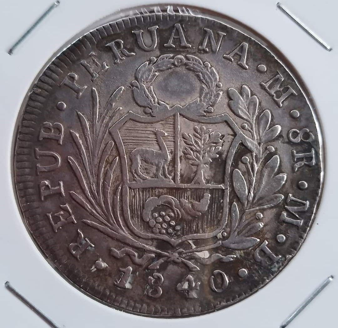 1840 PERUANA 8R BIG COIN SILVER, Hobbies & Toys, Memorabilia ...