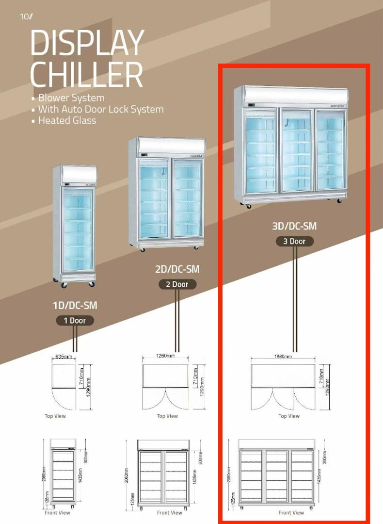 3-Door Industrial Display Chiller, TV & Home Appliances, Kitchen ...