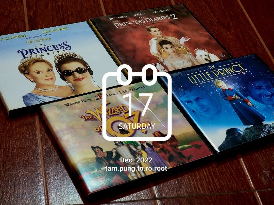 4pc. VCD bundle (Princess Diaries 1 & 2, Wizard of Oz, The Little ...