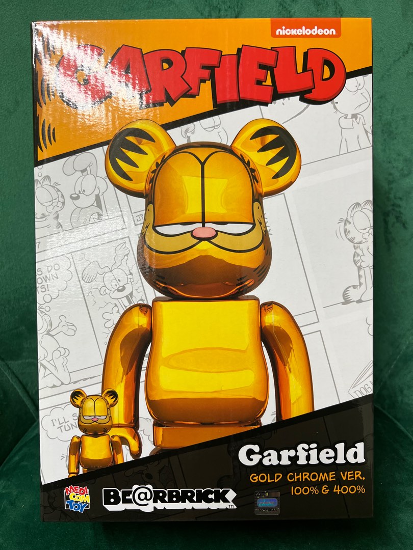 全新靚盒 Bearbrick Garfield Gold (Chrome Version) 卡菲貓電鍍版 Be@rbrick Medicom ...
