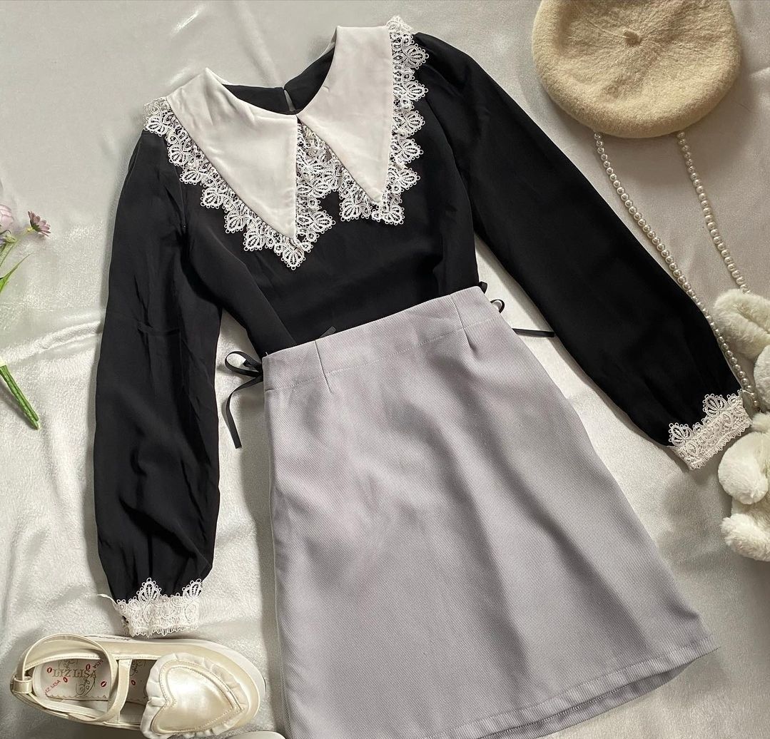 Academia Pastel Lavender Coordinates Set, Women's Fashion, Dresses ...