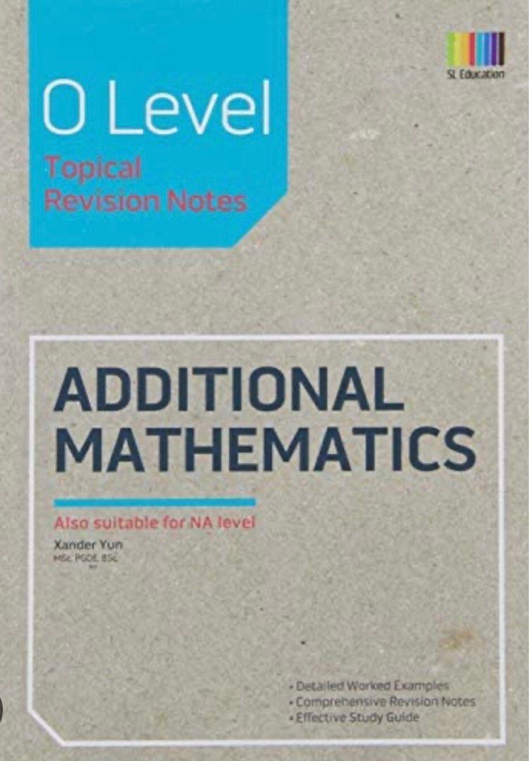 Additional Mathematics O Level Topical Revision Notes Hobbies Toys