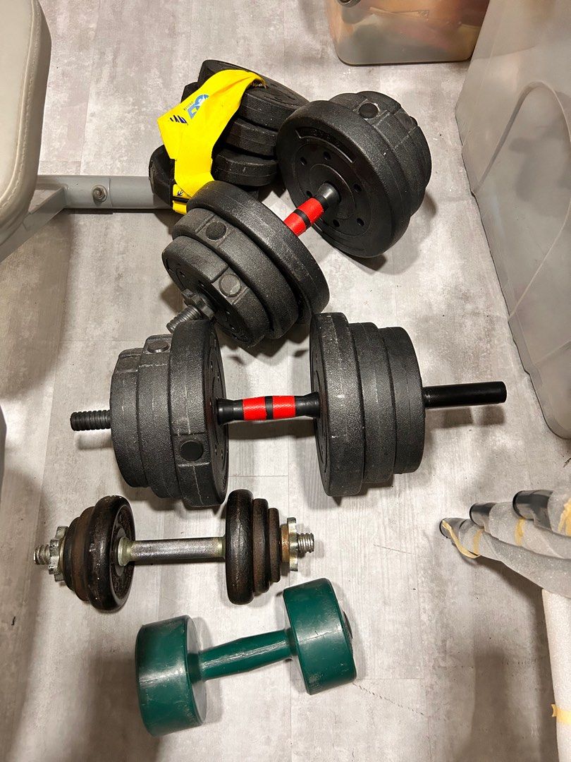 Adjustable weight bench full body work out set, Sports Equipment ...