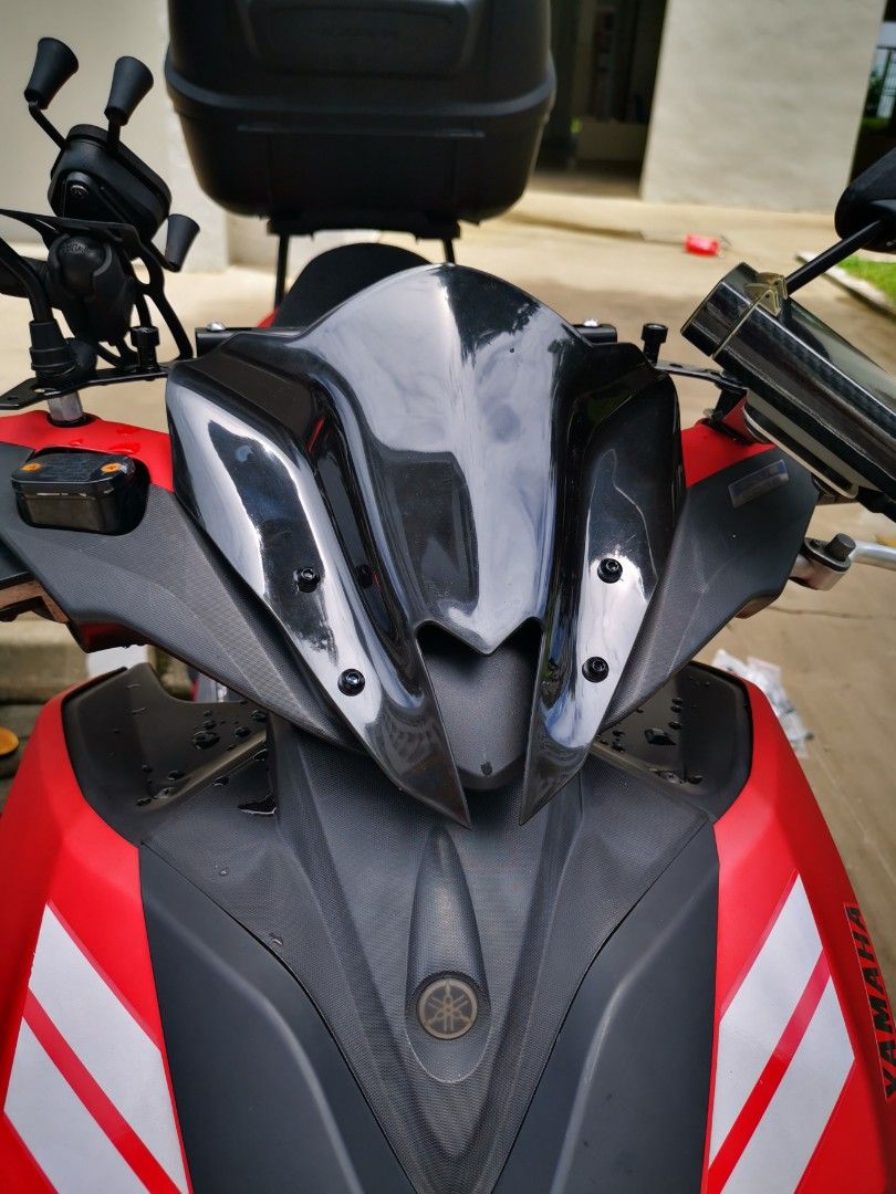 Aerox windshield - Black, Motorcycles, Motorcycle Accessories on Carousell