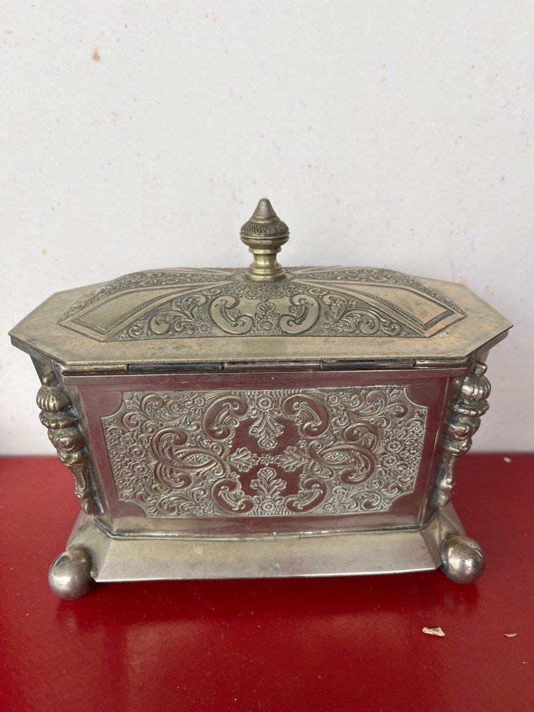 Antique metal silver Moroccan container with Arabic marking, Hobbies ...