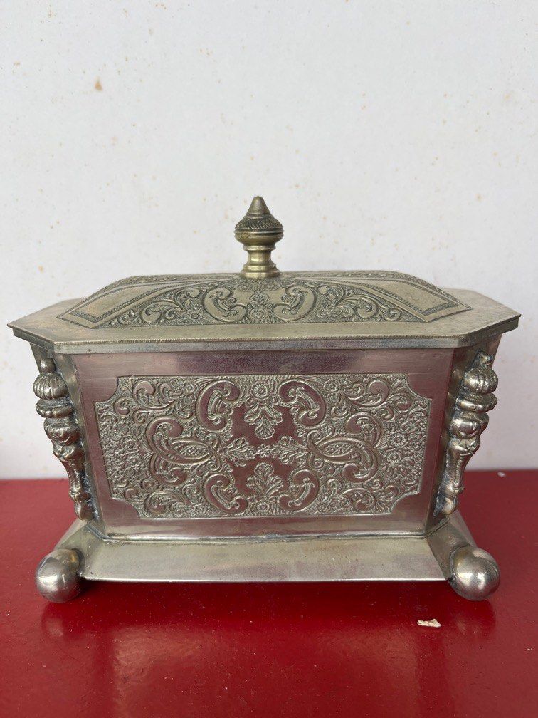 Antique metal silver Moroccan container with Arabic marking, Hobbies ...