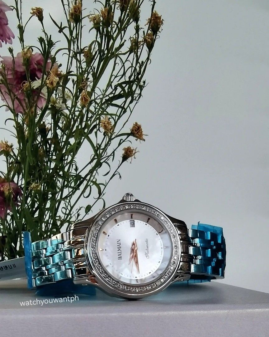 balmain diamond automatic watch, Luxury, Watches on Carousell