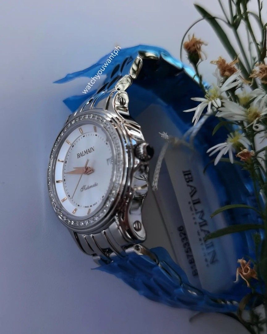 balmain diamond automatic watch, Luxury, Watches on Carousell