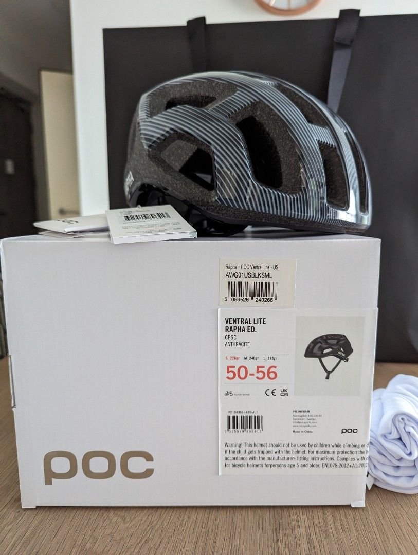 Bicycle Helmet: RAPHA + POC VENTRAL LITE, Sports Equipment, Bicycles ...