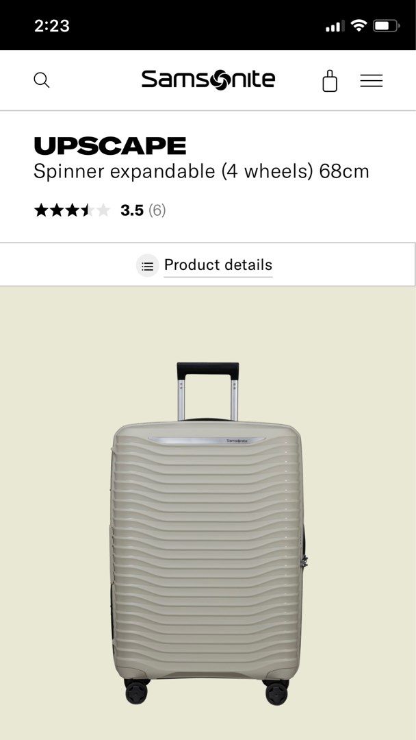 BRAND NEW Samsonite Upscape Spinner expandable (4 wheels) 68cm, Hobbies ...