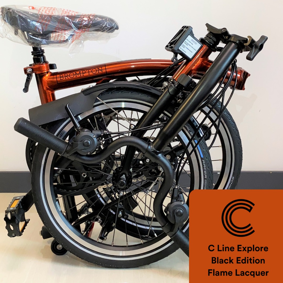 Brompton C Line Explore | Black Edition | Flame Lacquer *Preorder ...