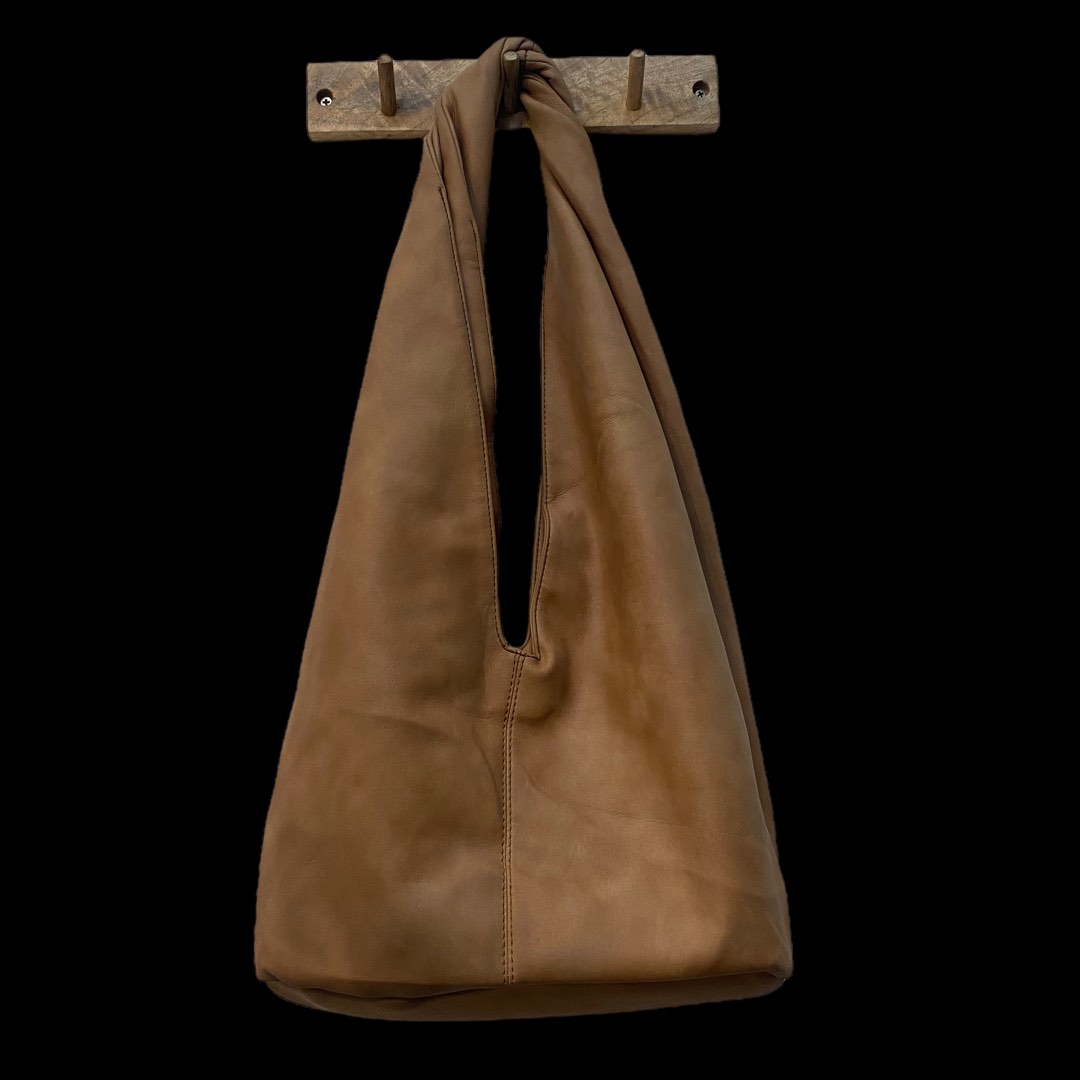 Brown thick leather hobo bag shoulder kili kili bag, Women's Fashion ...