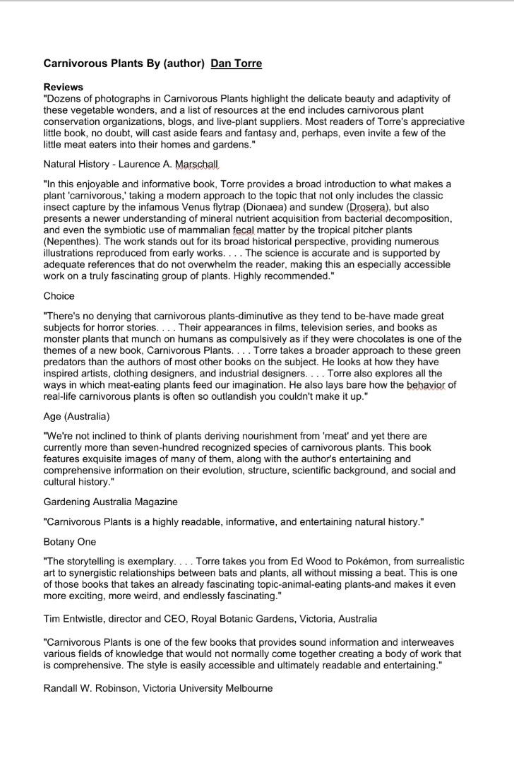 Carnivorous Plants Book, Hobbies & Toys, Books & Magazines, Fiction ...