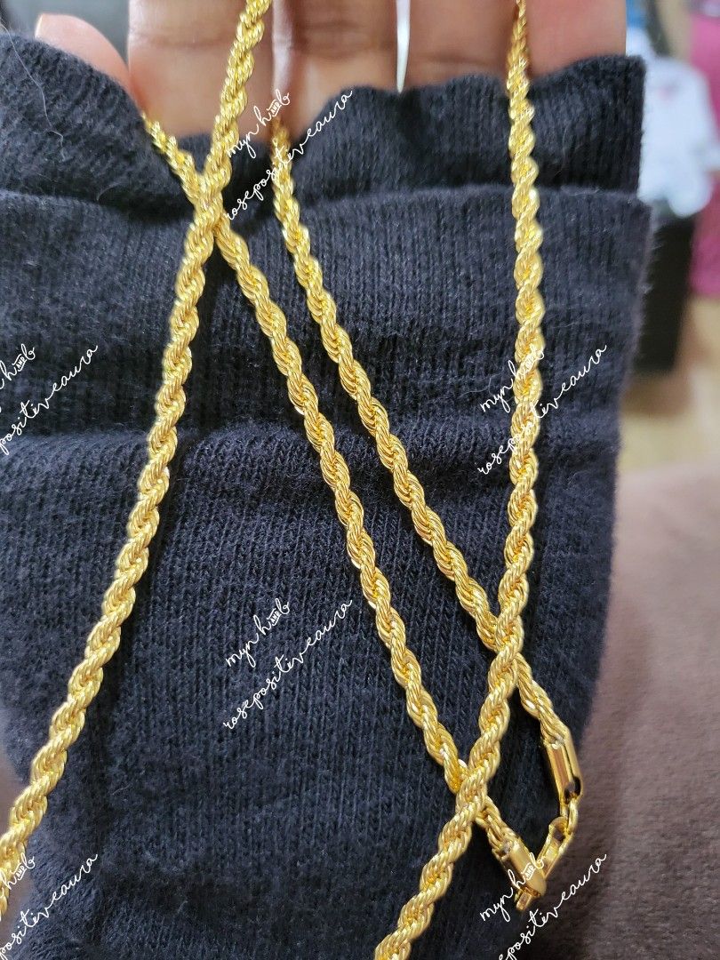 Chain 24k gold plated rope, Women's Fashion, Jewelry & Organisers ...