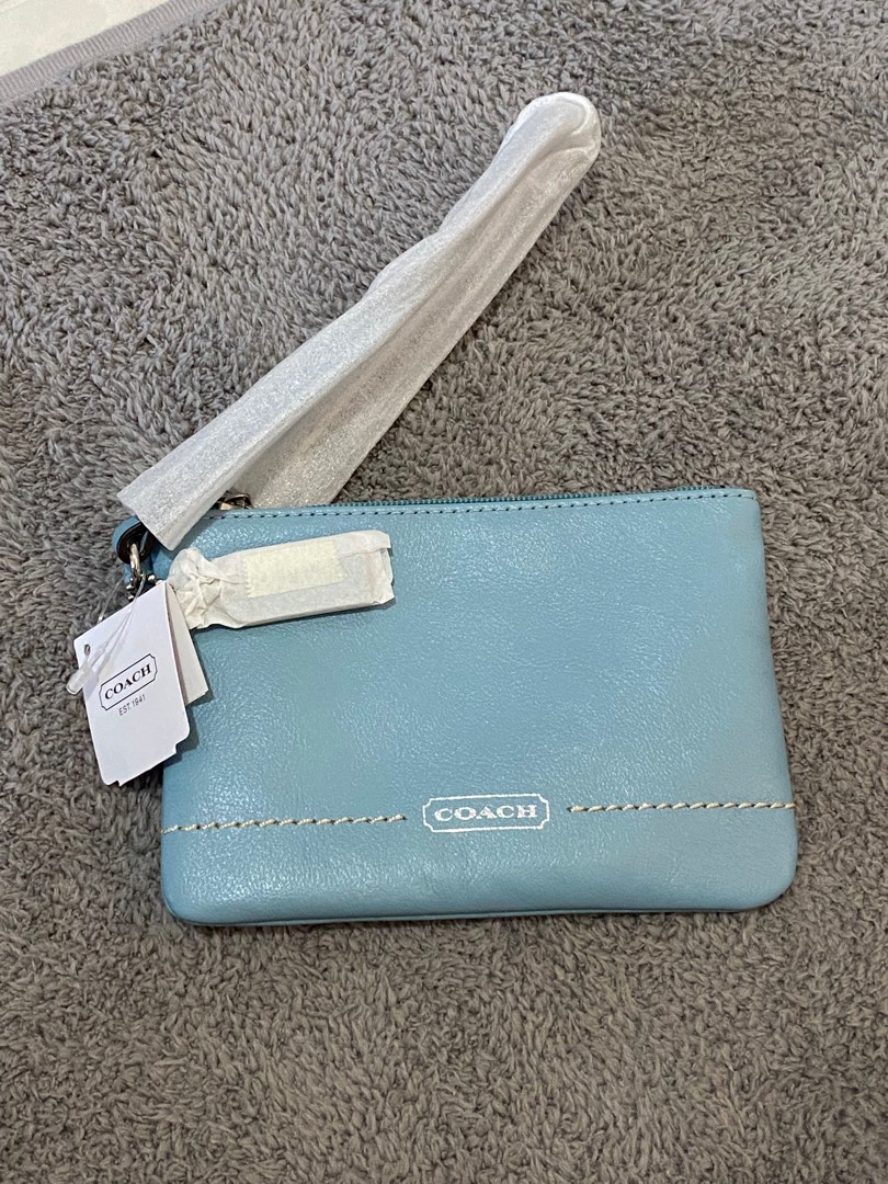 Coach Robins Egg wristlet, Luxury, Bags & Wallets on Carousell