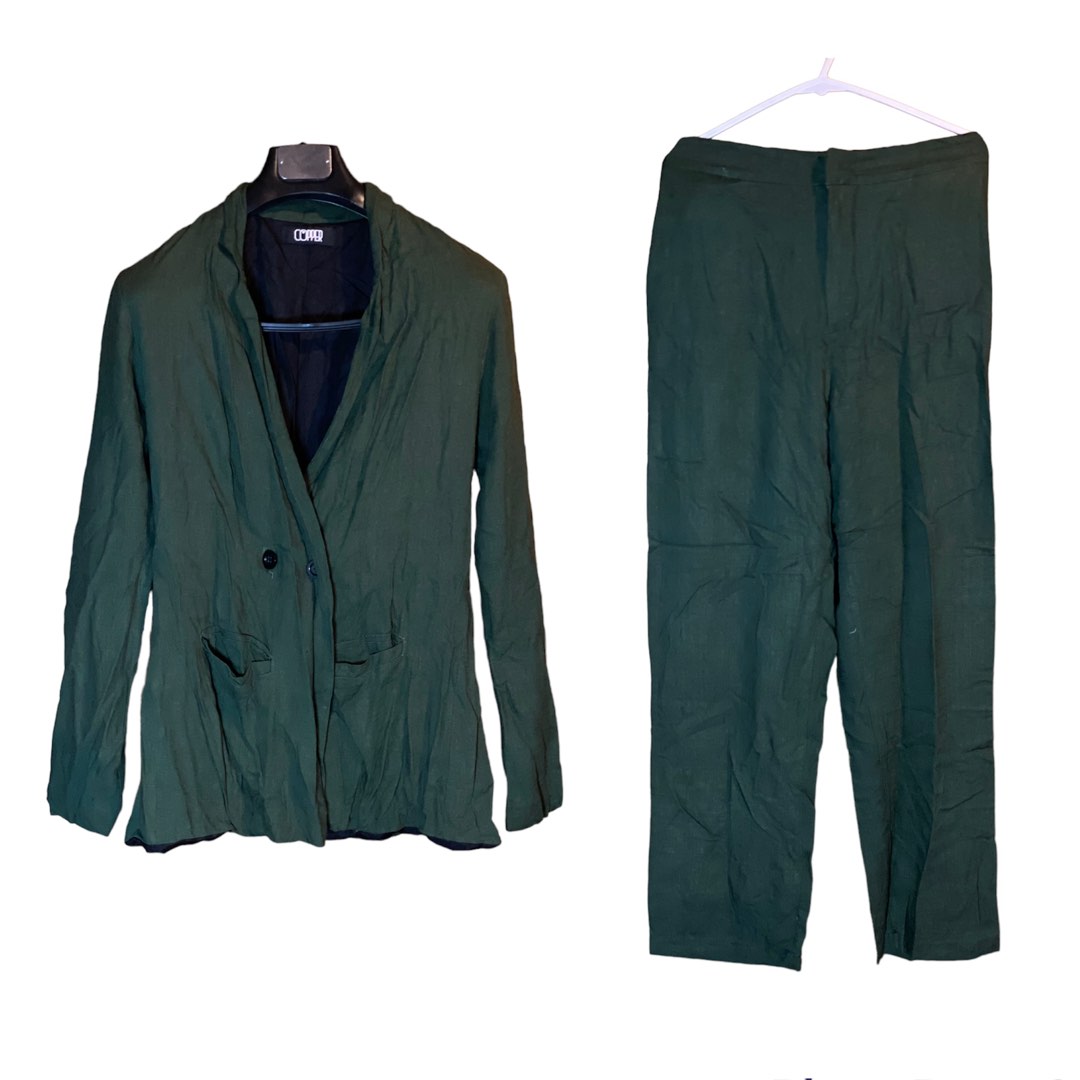 Copper Linen Pants Suit, Women's Fashion, Dresses & Sets, Sets or ...