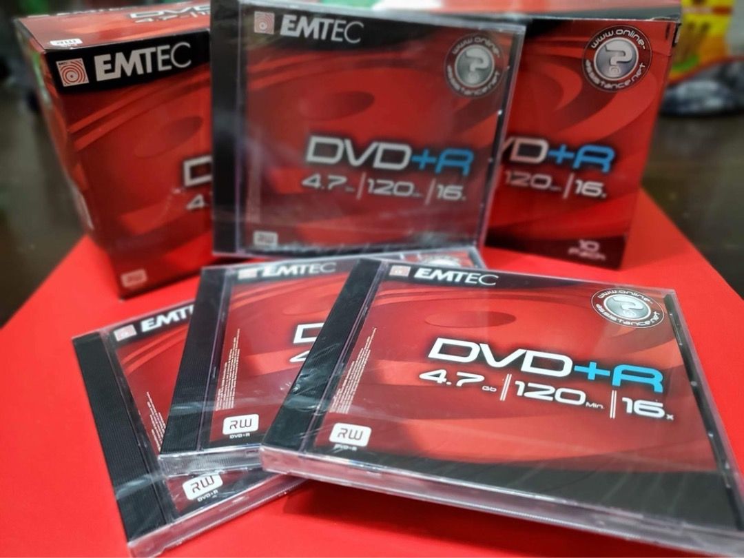 10pcs EMTEC DVD+R 16x 4.7GB/120min Blank Recordable Disk with Slim Case ...