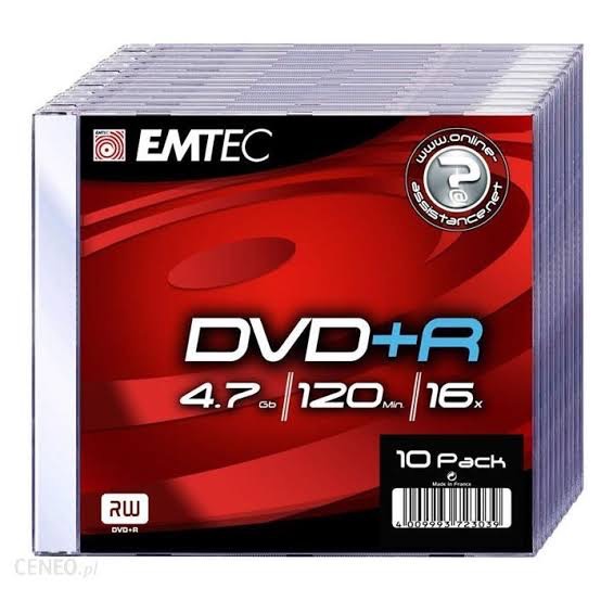 10pcs EMTEC DVD+R 16x 4.7GB/120min Blank Recordable Disk with Slim Case ...