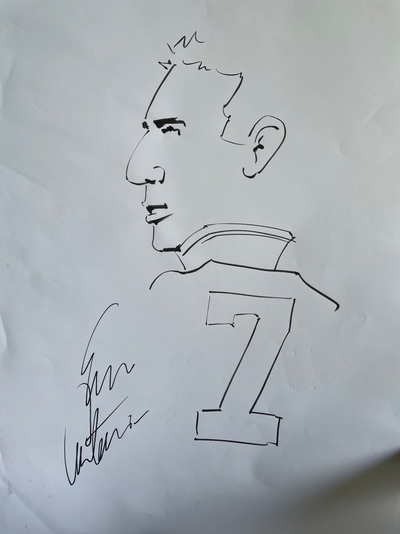 Eric Cantona - original autograph and line drawing, Hobbies & Toys ...