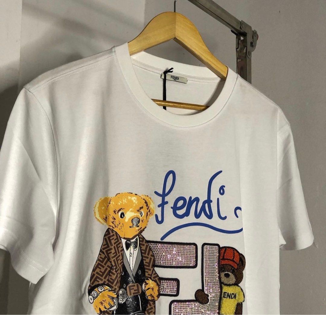 Fendi Bear Gamuza Tee Shirt, Luxury, Apparel on Carousell