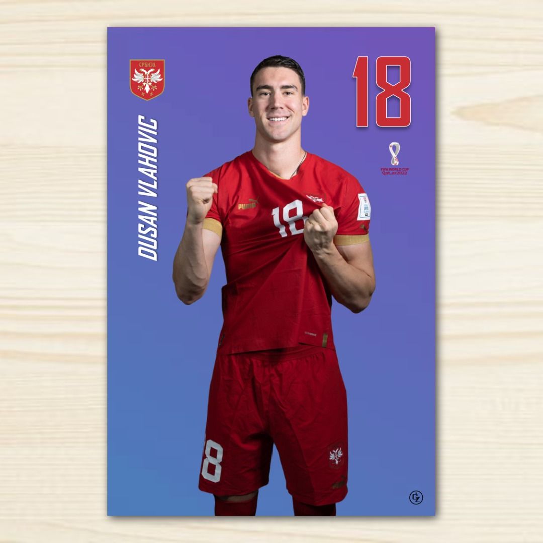 FIFA World Cup 2022 NETHERLANDS, SERBIA, USA & COSTA RICA Player Prints - Football Fan Gift Card ...