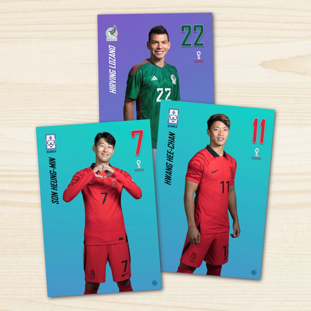 FIFA World Cup 2022 South Korea & Mexico Player Prints - Football Fan ...