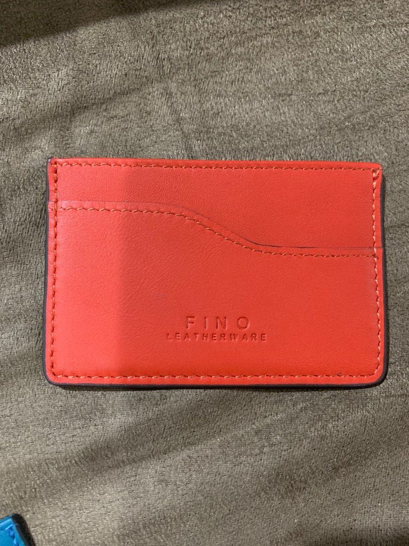Fino leatherware card holder - red orange, Women's Fashion, Bags ...
