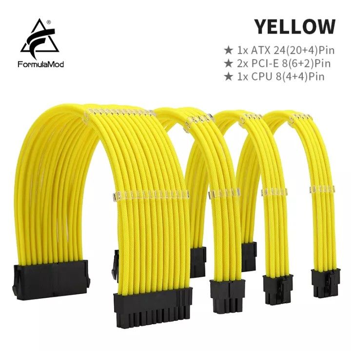 FormulaMod PSU Cable Extension Kit (YELLOW), Computers & Tech, Parts ...