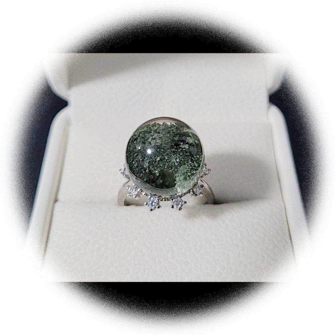 Green Phantom Quartz Crystal Ring, Women's Fashion, Jewelry ...