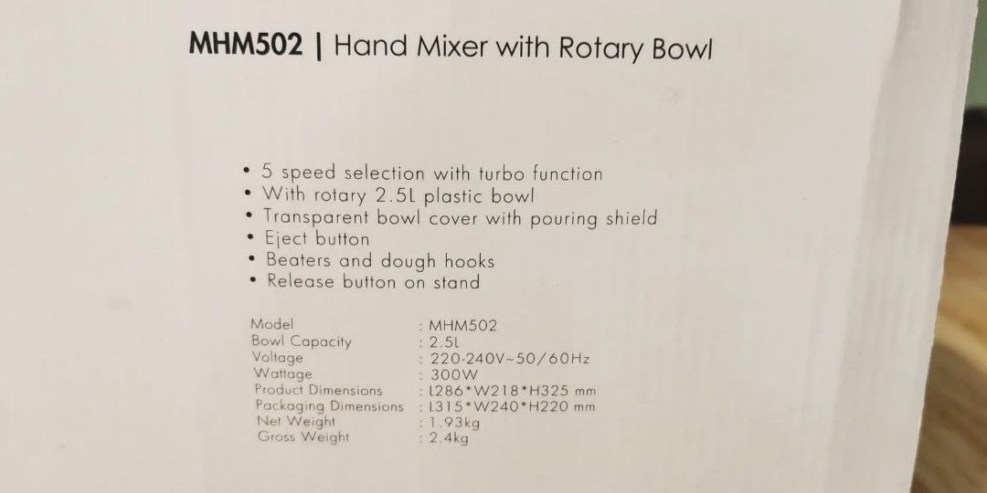 Mistral (Mayer) Hand Mixer, TV & Home Appliances, Kitchen Appliances ...