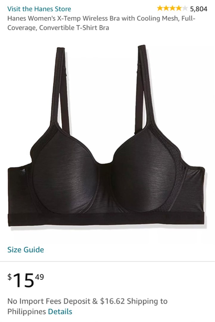 Hanes (Large) Wirefree T-shirt Bra, Women's Fashion, Undergarments ...