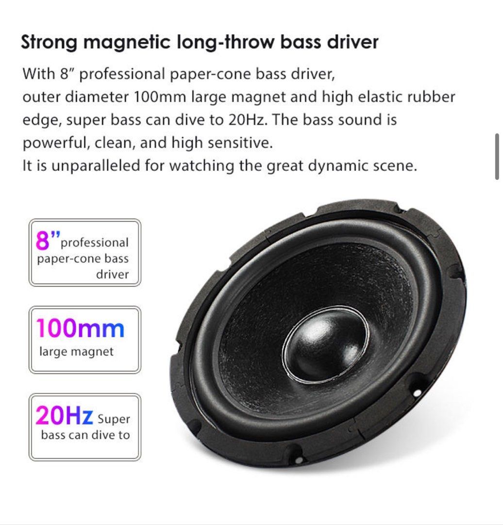 HYPERSOUND ASW-850 8inch Active Subwoofer, Audio, Soundbars, Speakers ...