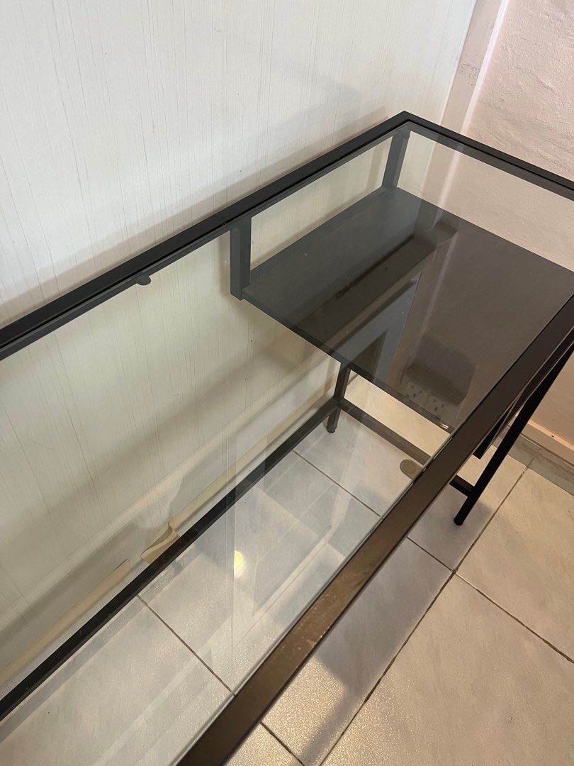 IKEA glass laptop table, Furniture & Home Living, Furniture, Tables ...
