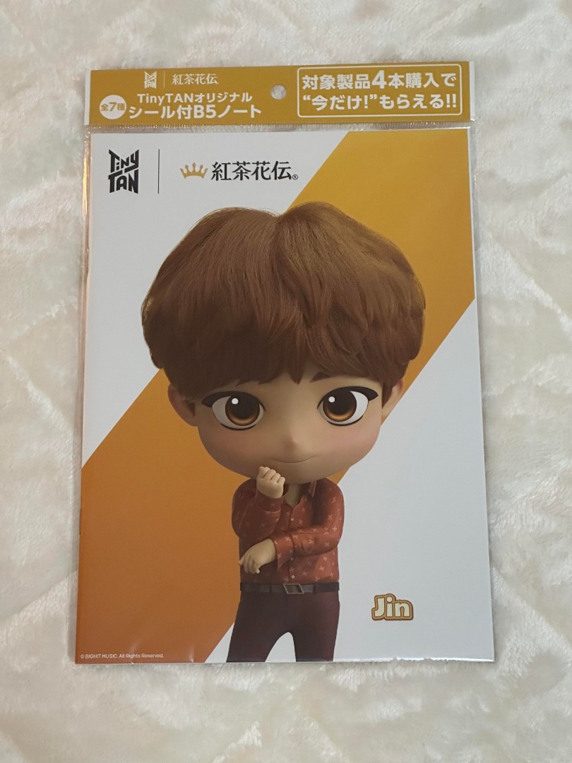 JIN BTS Tiny Tan Notebook with Stickers. Bought in Japan, Hobbies ...