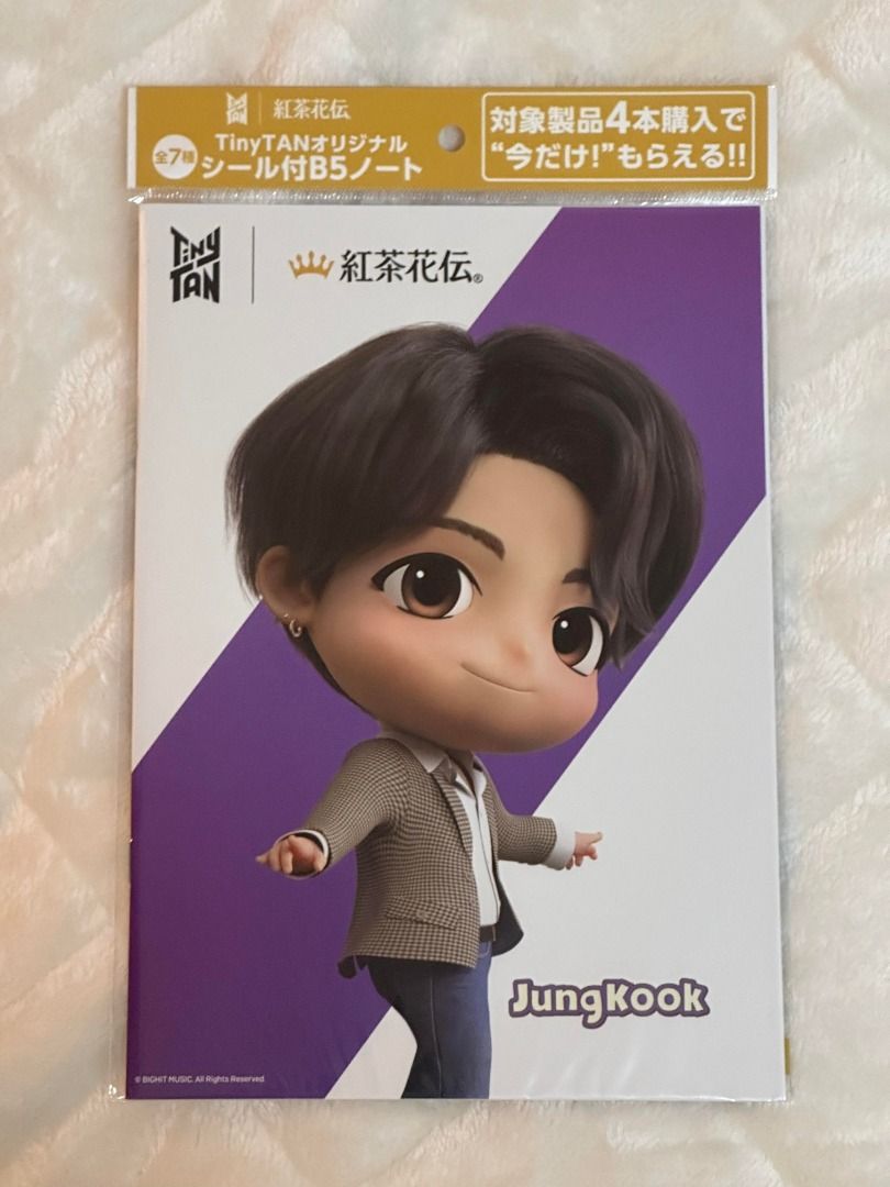 JK JUNG KOOK BTS Tiny Tan Notebook with Stickers. Bought in Japan ...