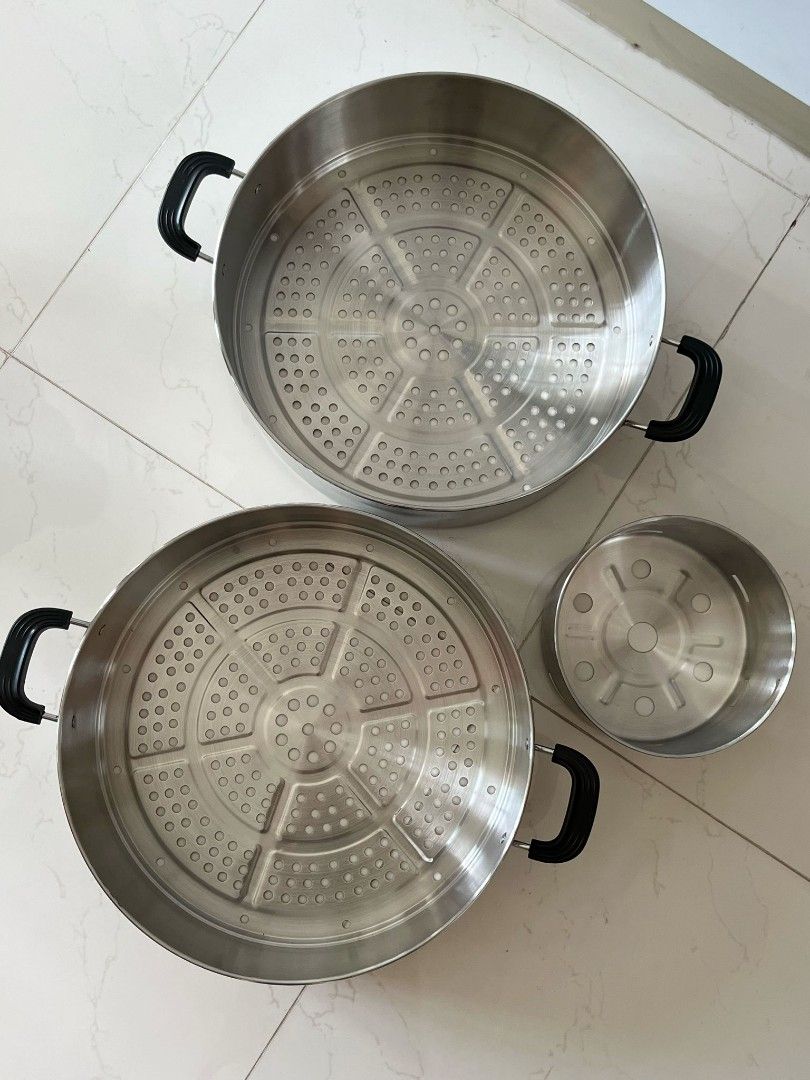 Jumbo Stainless Steel Commercial Steamer Layer/Tray 3 pieces, TV & Home ...