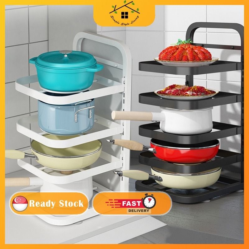 Kitchen Adjustable Rack/Under Sink Pot Organizer/cabinet rack ...