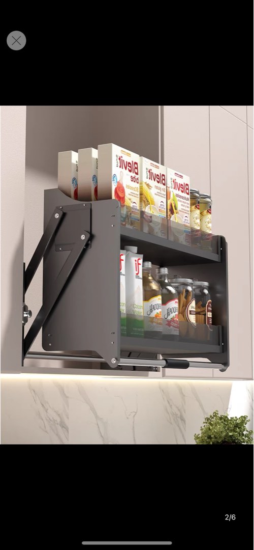 Kitchen upper cabinet pull-down shelving, Furniture & Home Living ...