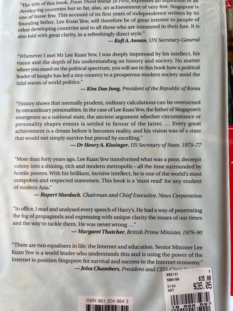 LKY Lee Kuan Yew From third world to first The Singapore story 1965 ...