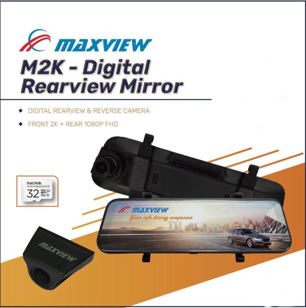 Maxview M2K - Digital Mirror with dashcam and reverse camera function ...