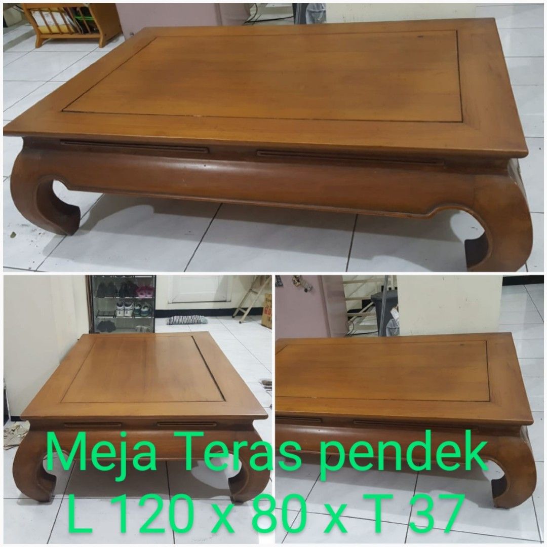 Meja Lesehan Kayu Jati, Antik, Furnitur di Carousell