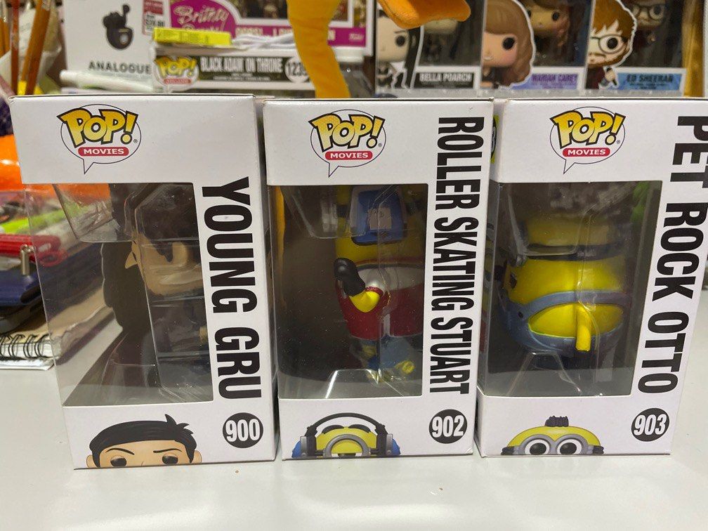 Minions Rise Of Gru Funko Pop Set (Young Gru, Roller Skating Stuart ...